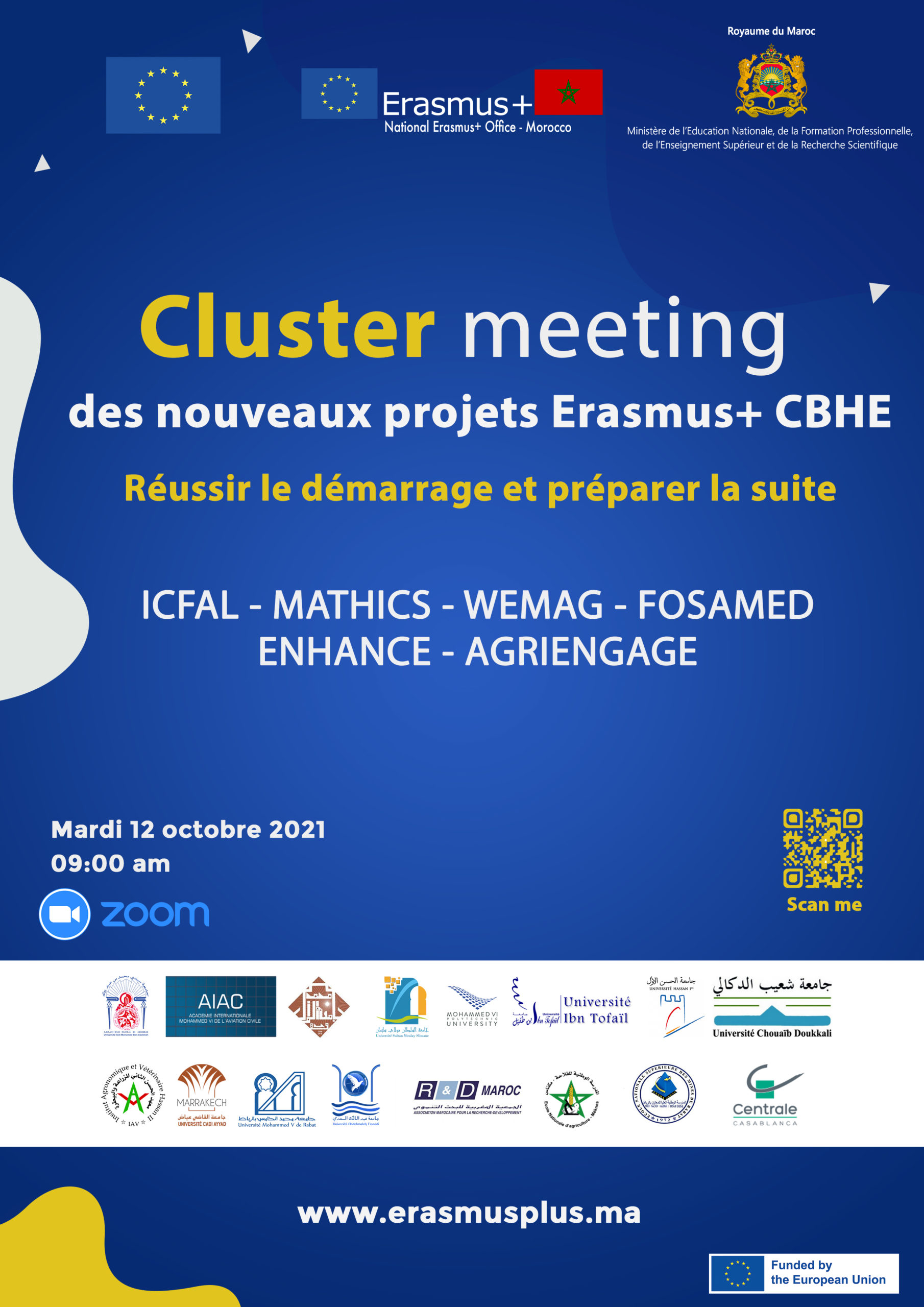Cluster meeting des nouveaux projets Erasmus+ CBHE Sélection 2020 - ERASMUSPLUS MOROCCO